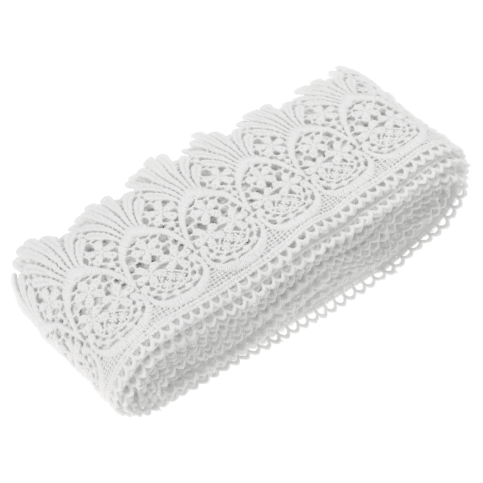 Uxcell Cotton Lace Trim Vintage Crochet 3 inch x 4.8 yard Bleach ...
