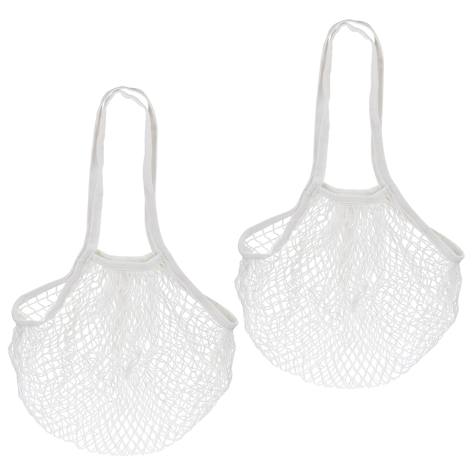 Uxcell Cotton Mesh Bag, 14.96x12.2" Long Handle Reusable Mesh Net ...