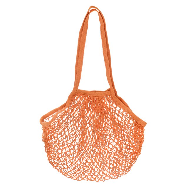 Uxcell Cotton Mesh Bag, 15x12.2" Long Handle Reusable Mesh Net String ...