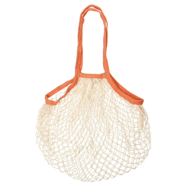 Uxcell Cotton Mesh Bag, 15x13.8" Long Handle Reusable Mesh Net String ...