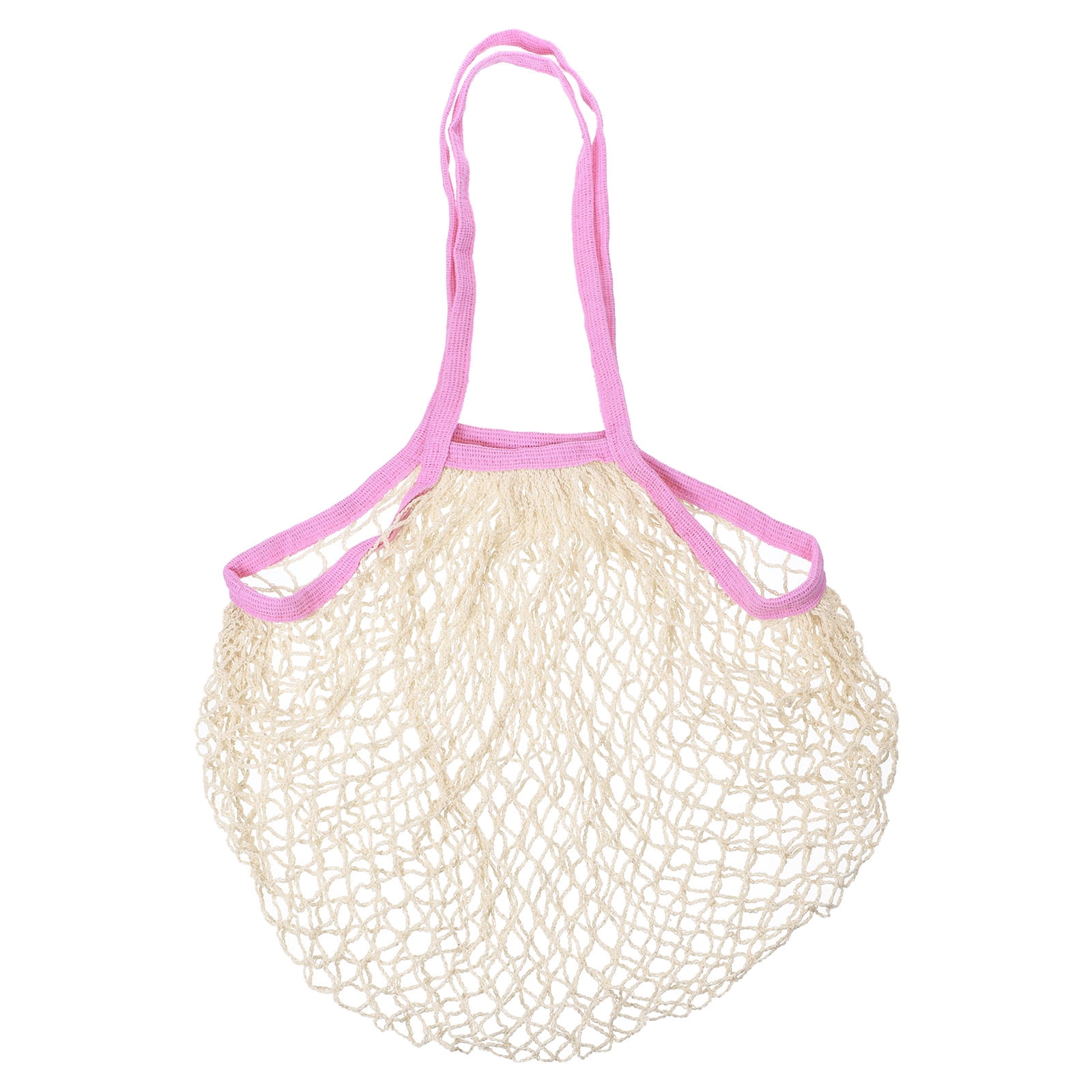 Uxcell Cotton Mesh Bag, 15x13.8" Long Handle Reusable Mesh Net String ...