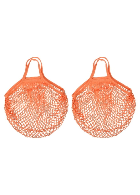 Uxcell Cotton Mesh Bag, 15x13.8" Long Handle Reusable Mesh Net String ...