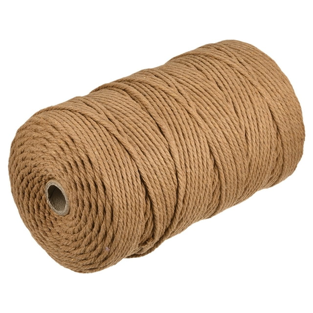 Uxcell Cotton Rope Twine String Twisted Braided Cord, Dark Brown 200m ...
