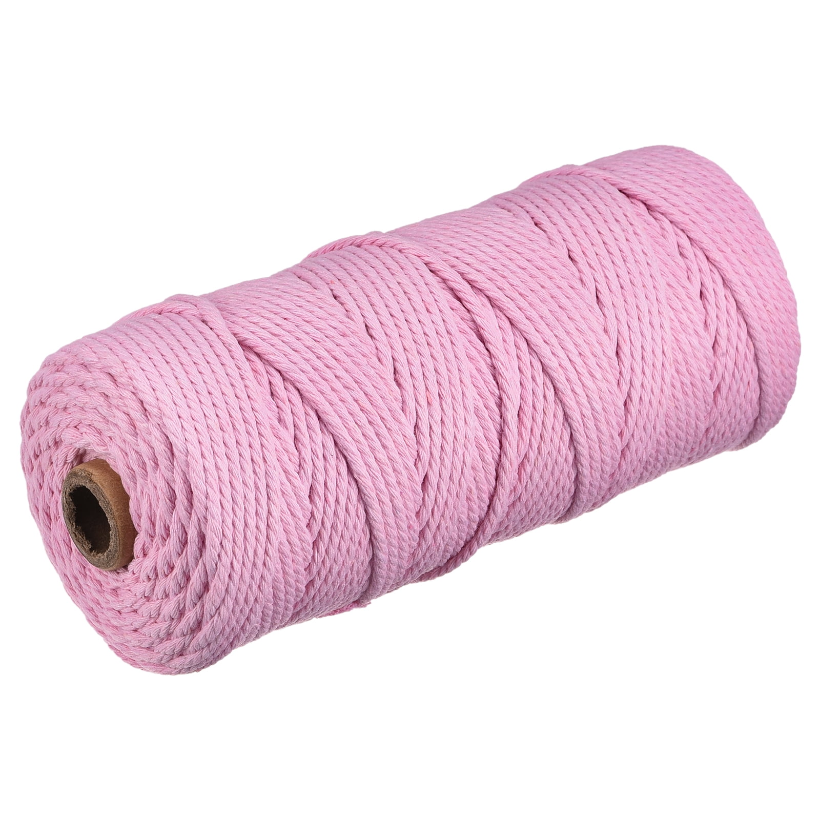 Uxcell Cotton Rope Twine String Twisted Braided Cord, Dark Pink 100m ...