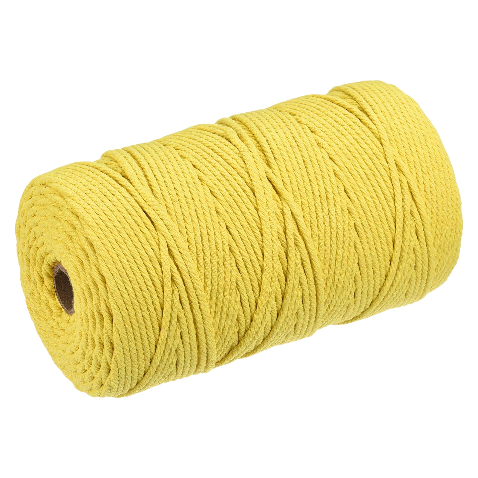 Uxcell Cotton Rope Twine String Twisted Braided Cord, Yellow 200m/218 ...