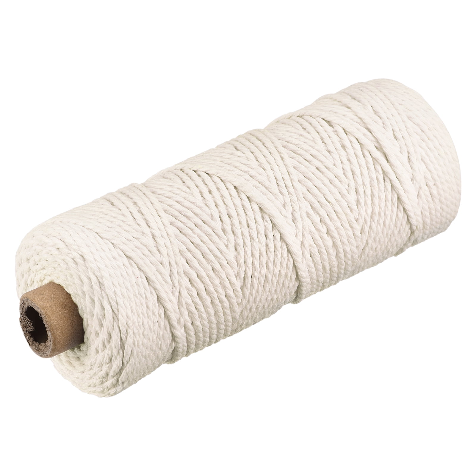 Uxcell Cotton Rope Twisted Braided Rope Cord, Beige 100m/109 Yard 2mm ...