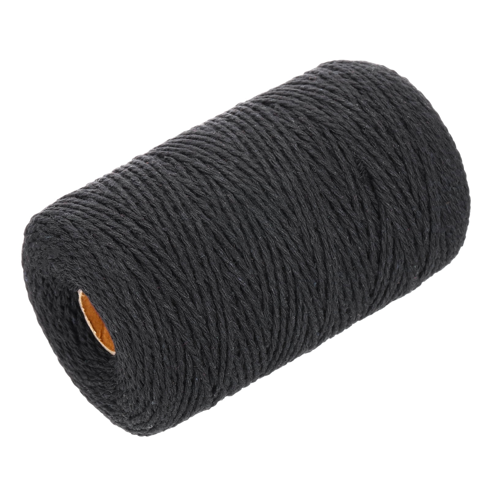 Uxcell Cotton Rope Twisted Braided Rope Cord, Black200m/219 Yard 2mm ...