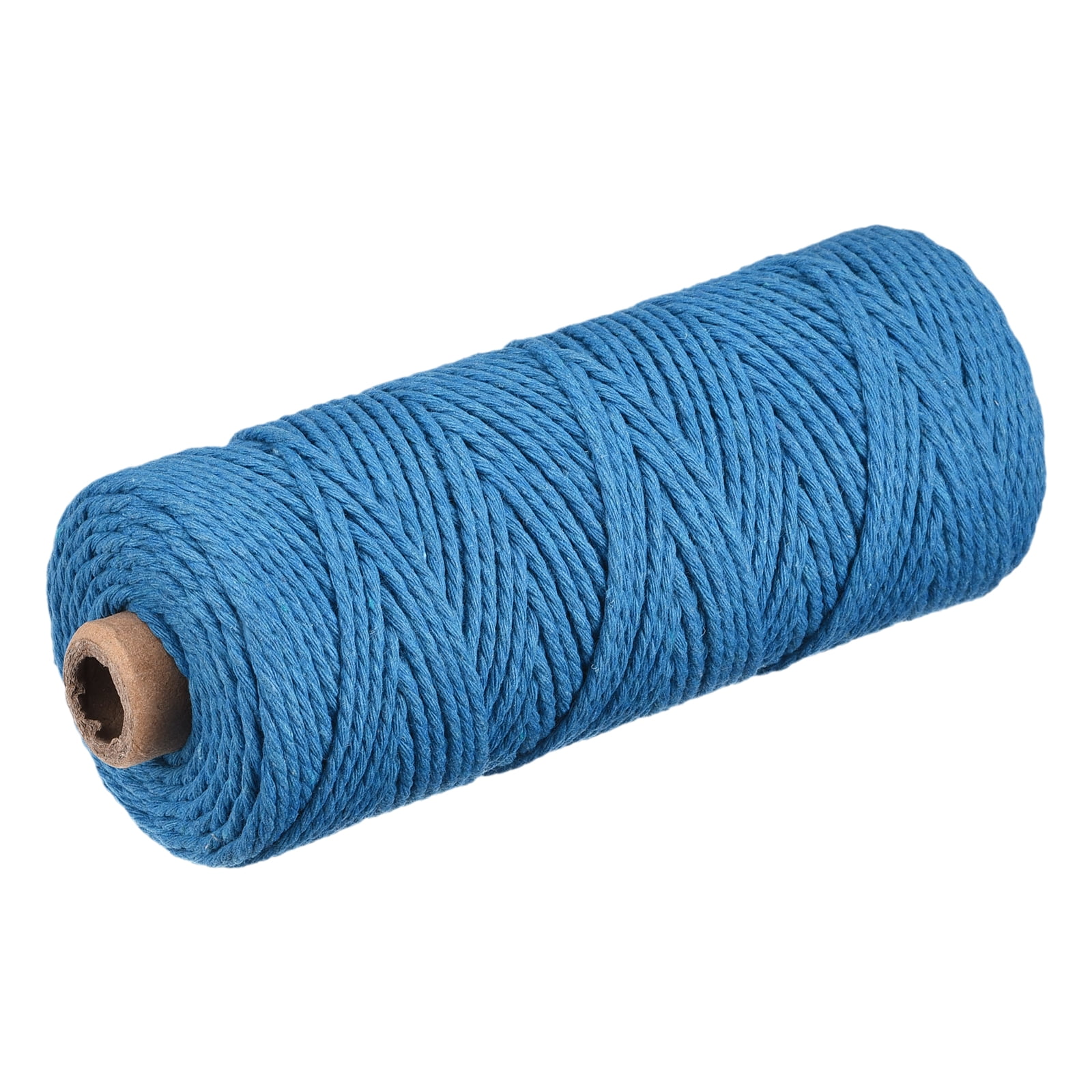 Uxcell Cotton Rope Twisted Braided Rope Cord, Lake Blue 100m/109 Yard ...