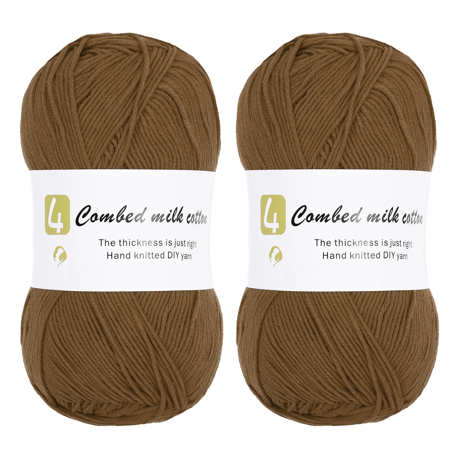 Uxcell Cotton Yarn, 60% Cotton, 40% Acrylic Soft Knitting Yarn Brown ...