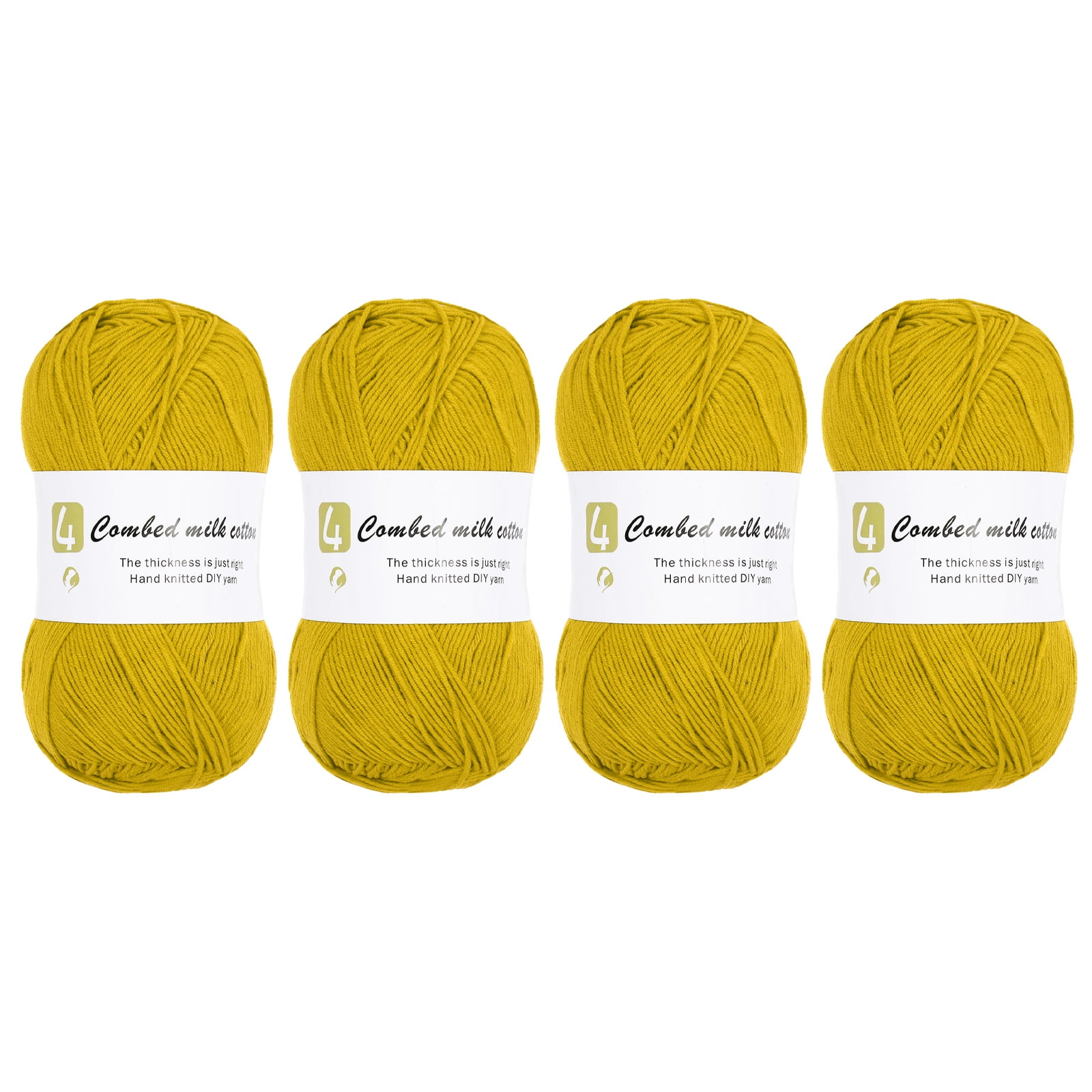 Uxcell Cotton Yarn, 60% Cotton, 40% Acrylic Soft Knitting Yarn Gold for ...
