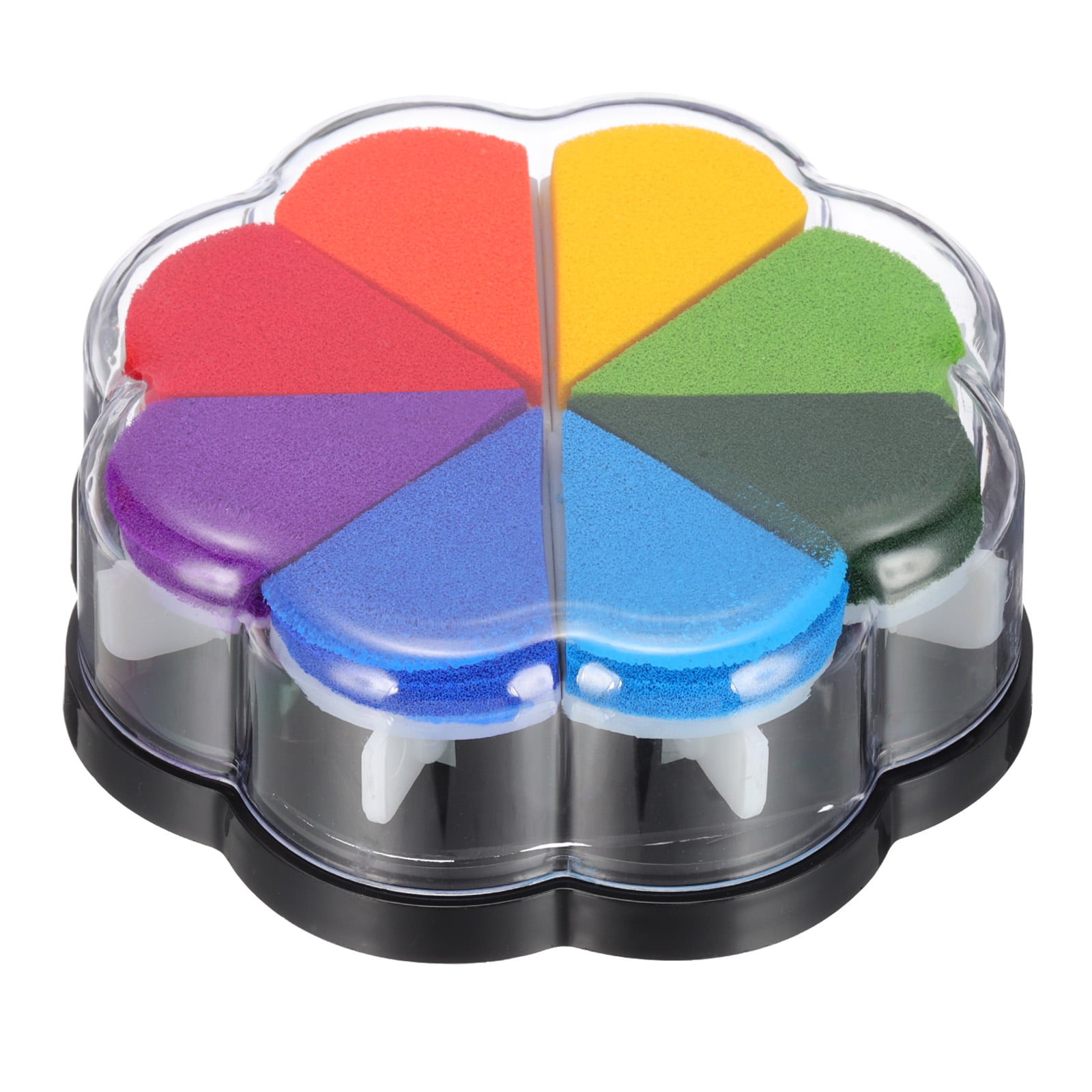 Uxcell Craft Ink Pad, Petal Shape Rainbow Finger Stamp Ink Pads Rubber ...