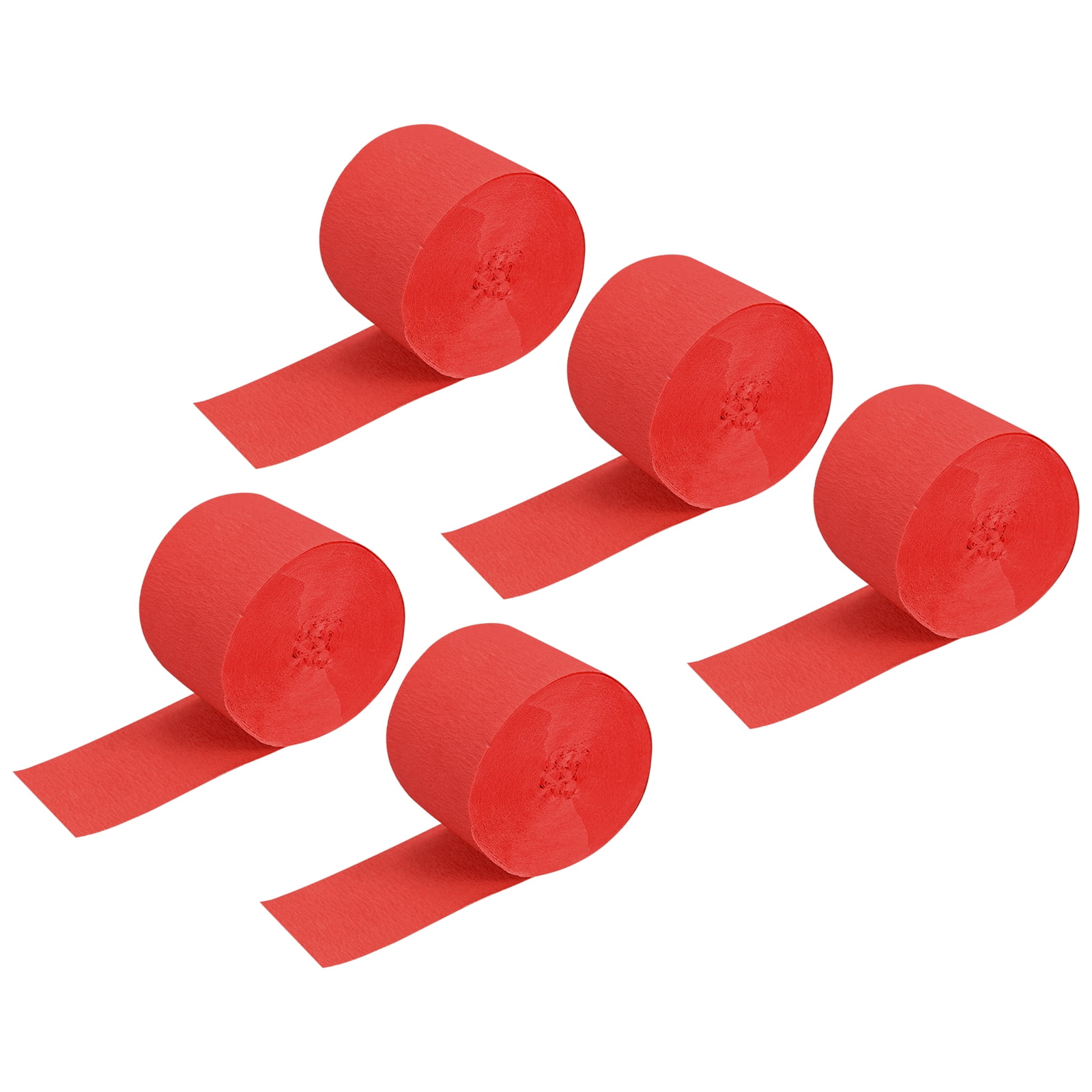 Uxcell Crepe Paper Streamer Decoration 82ft Long 1.77 Inch Wide, Red 5 ...