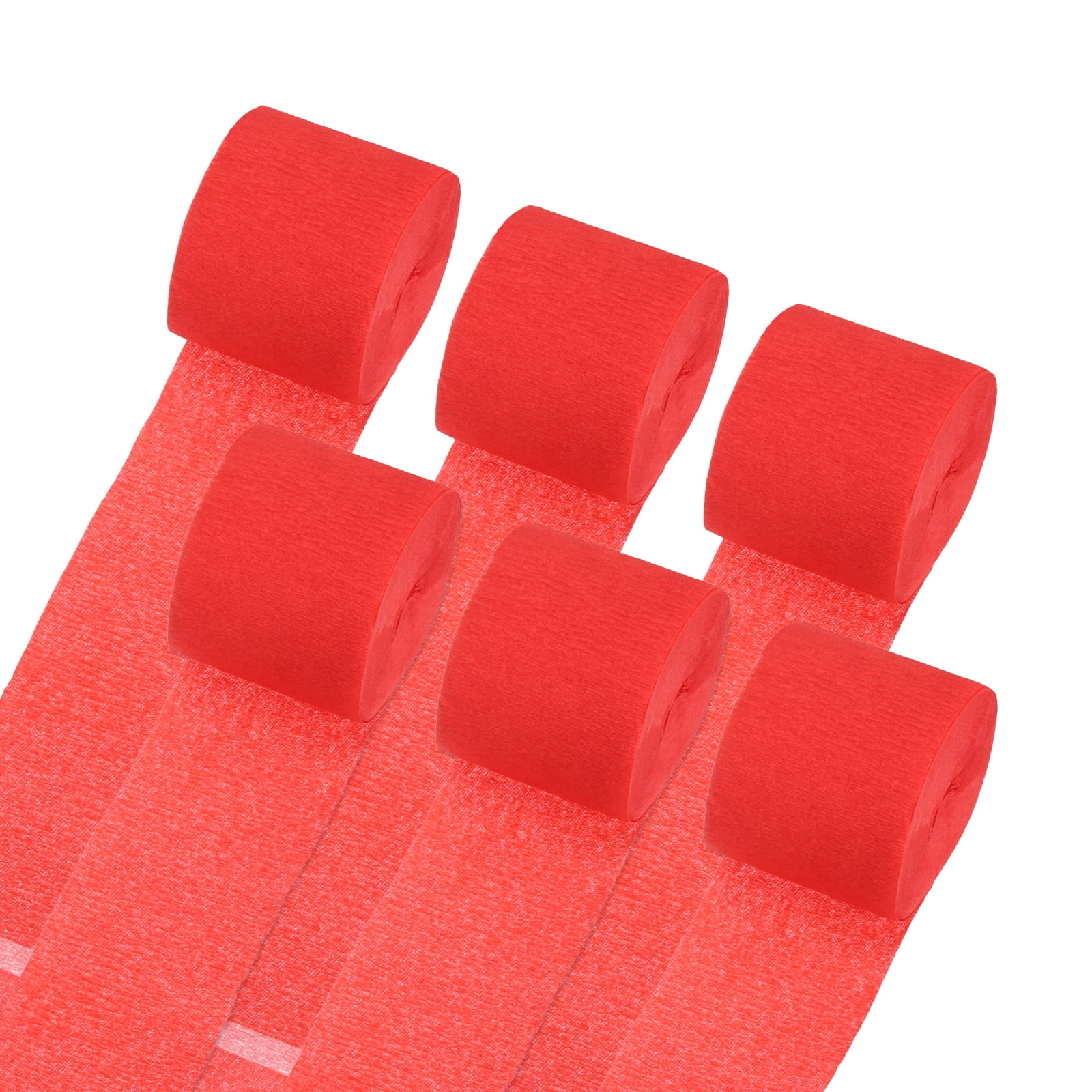 Uxcell Crepe Paper Streamers 6 Rolls 196.8ft for Decoration, Red(1.4 in ...
