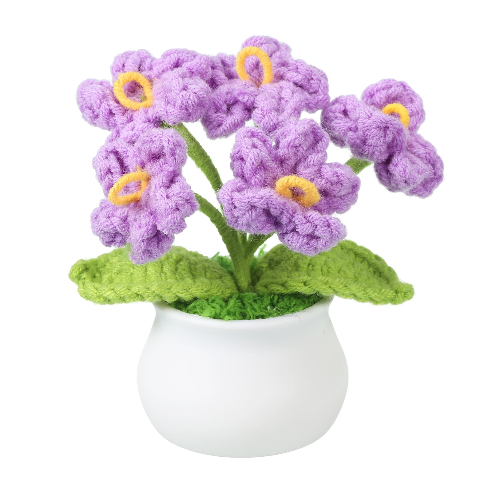 Uxcell Crochet Flowers Handmade Knitted 5 Head Forget Me Not Artificial ...