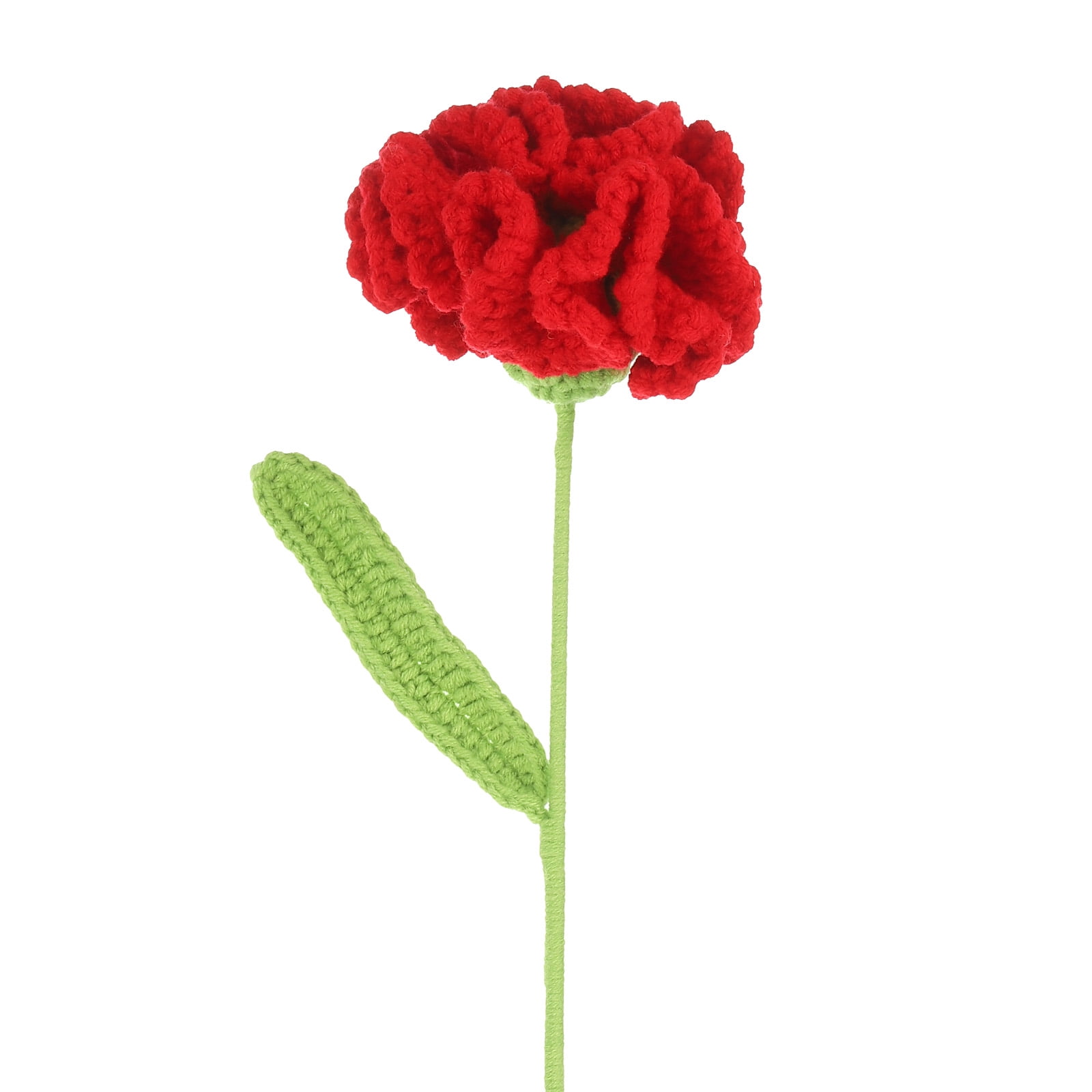Uxcell Crochet Flowers Handmade Knitted Carnation Artificial Flowers ...
