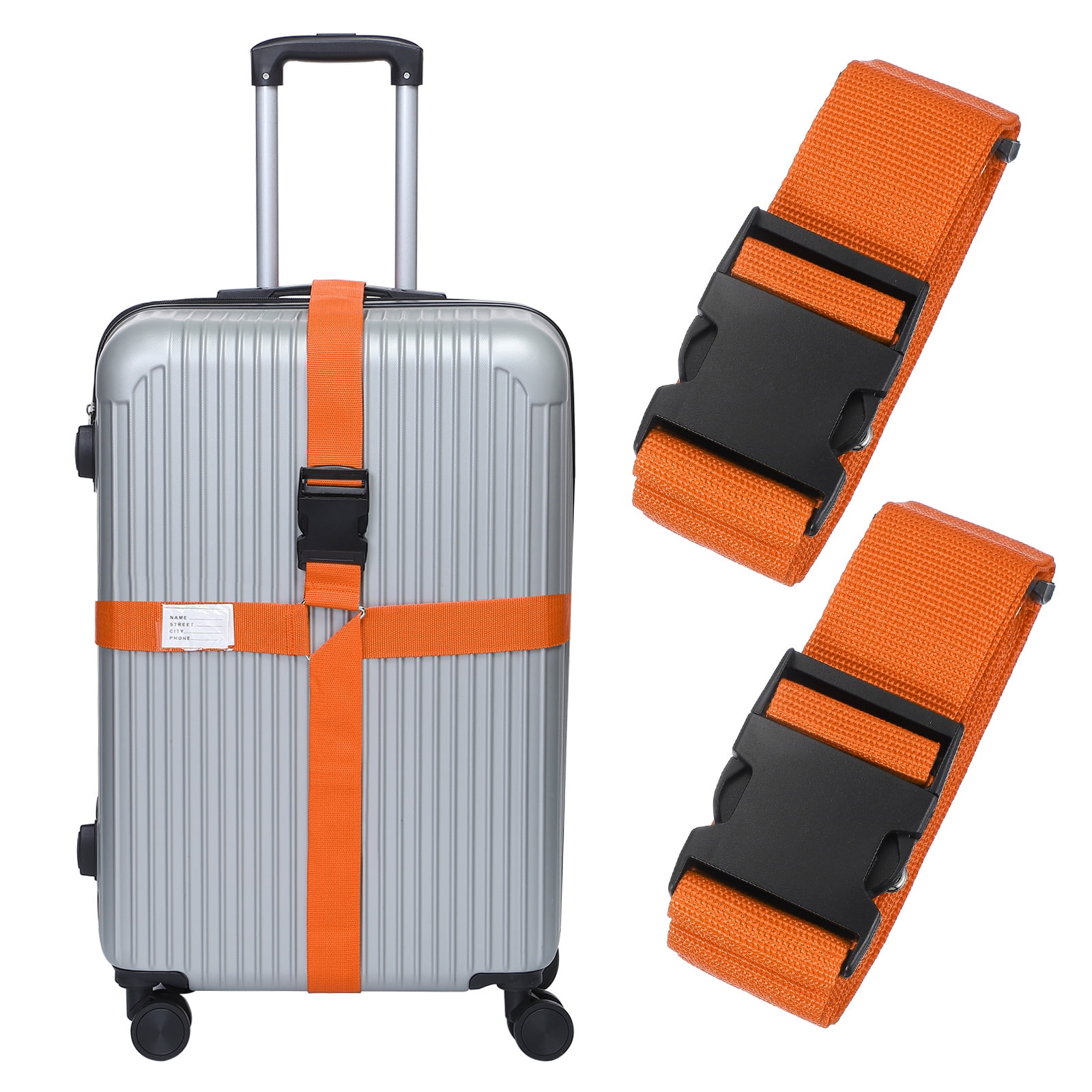 Uxcell Cross Luggage Straps with Quick-Release Buckle ID Card ...