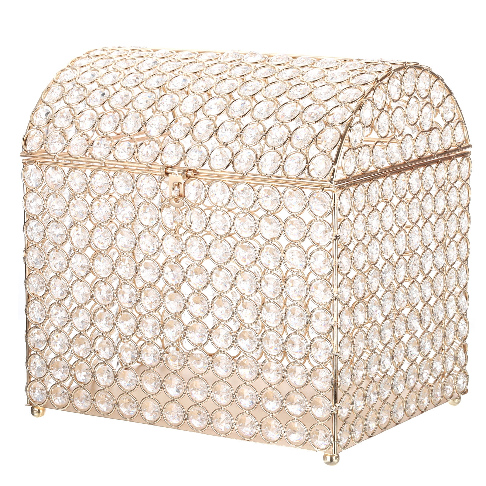 Uxcell Crystal Card Box with Heart Lock, 10.7" x 8.3" x 11" Wedding ...