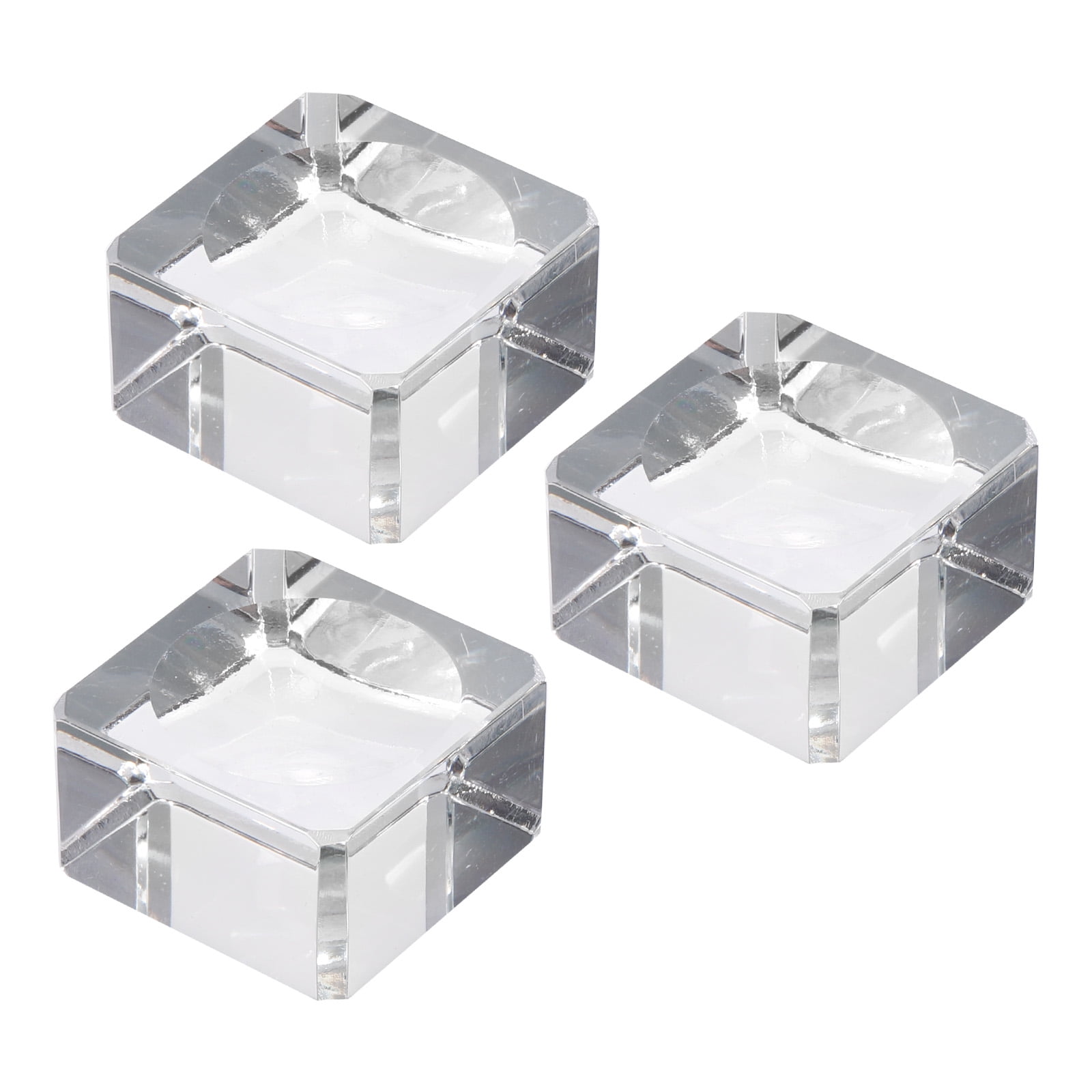 Uxcell Crystal LED Displays Base Stand Holders 30x30x16mm Transparent ...