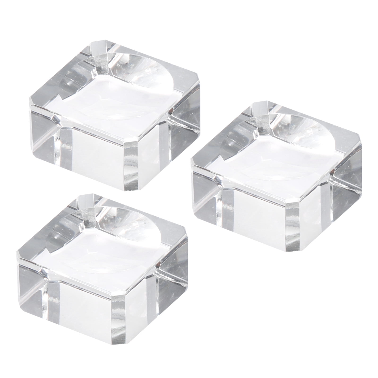 Uxcell Crystal LED Displays Base Stand Holders 35x35x18mm Transparent ...