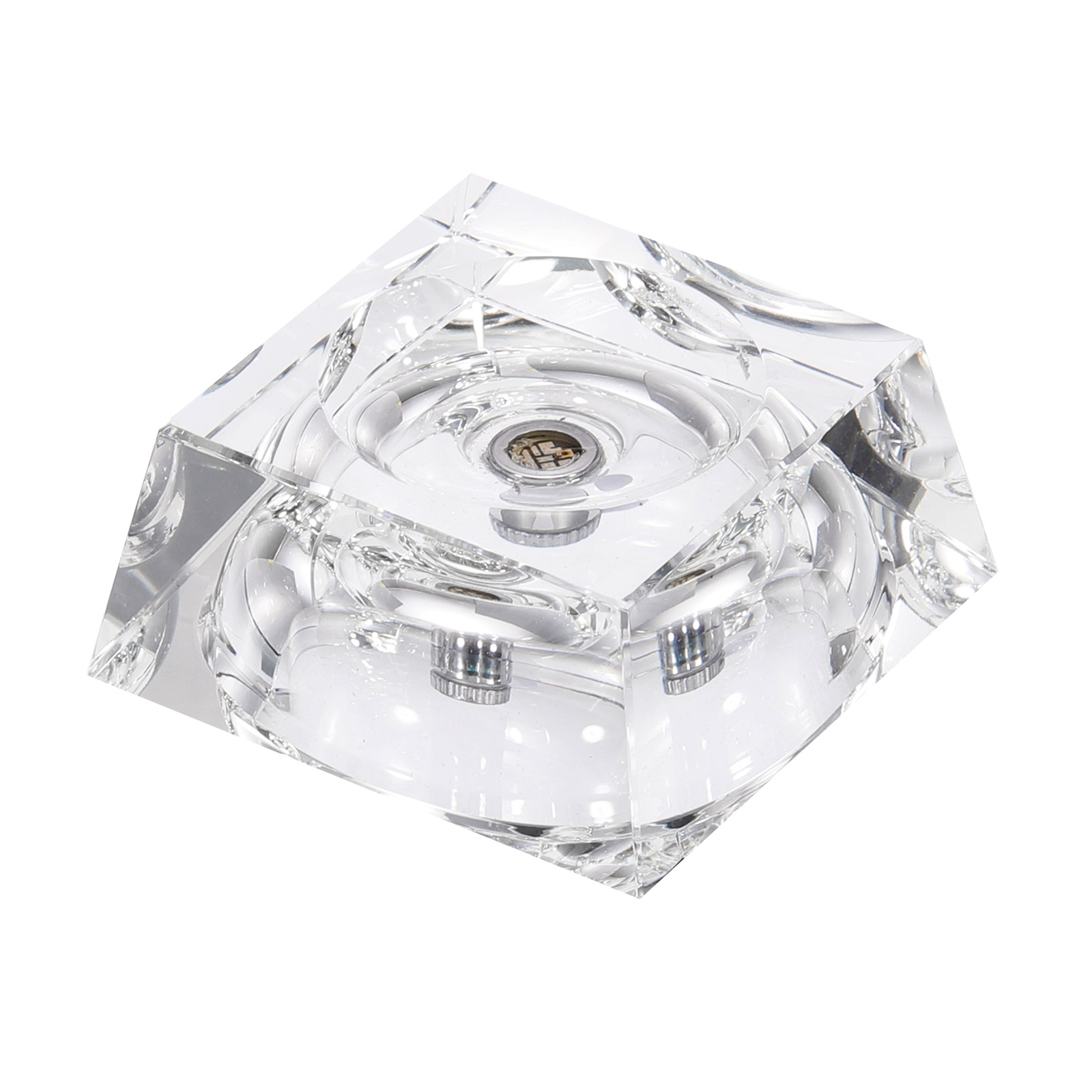 Uxcell Crystal LED Displays Base Stand Holders 60x50x25mm Powered by 3 ...