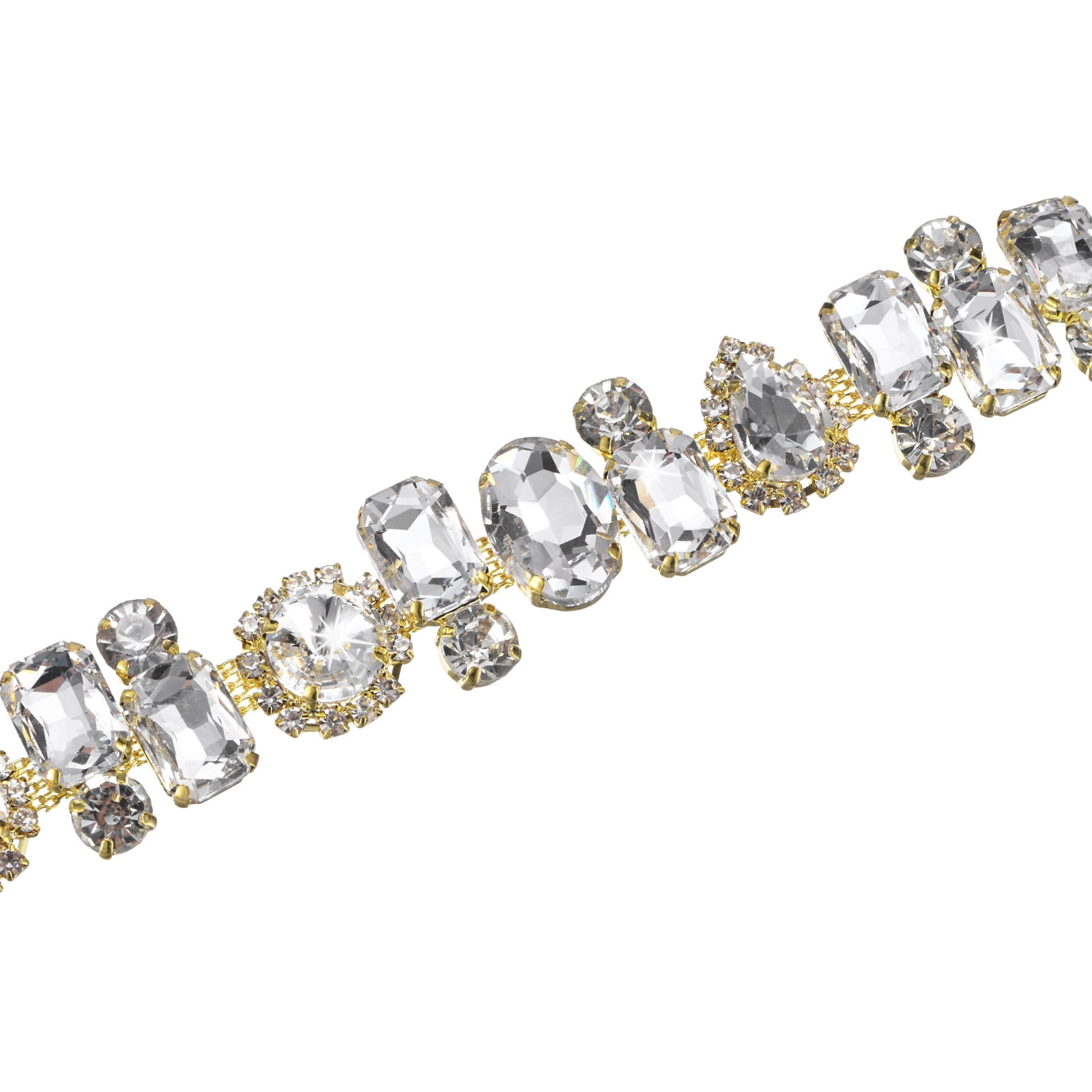 Uxcell Crystal Rhinestone Chain Trim, 1 Yard Crystal Bridal Costume ...