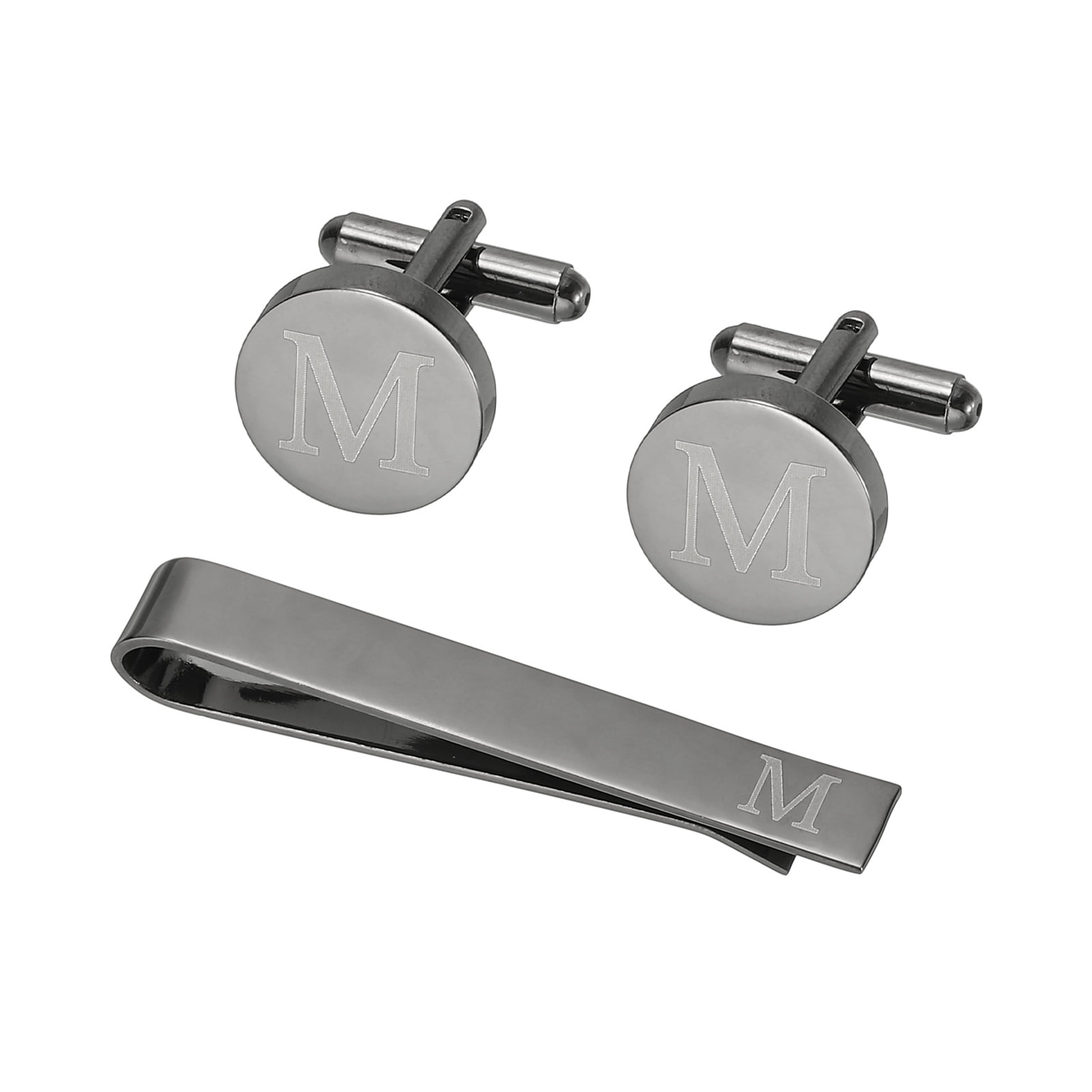 Uxcell Cuff Links, Initial Tie Clip and Cufflink Set for Men Classic ...