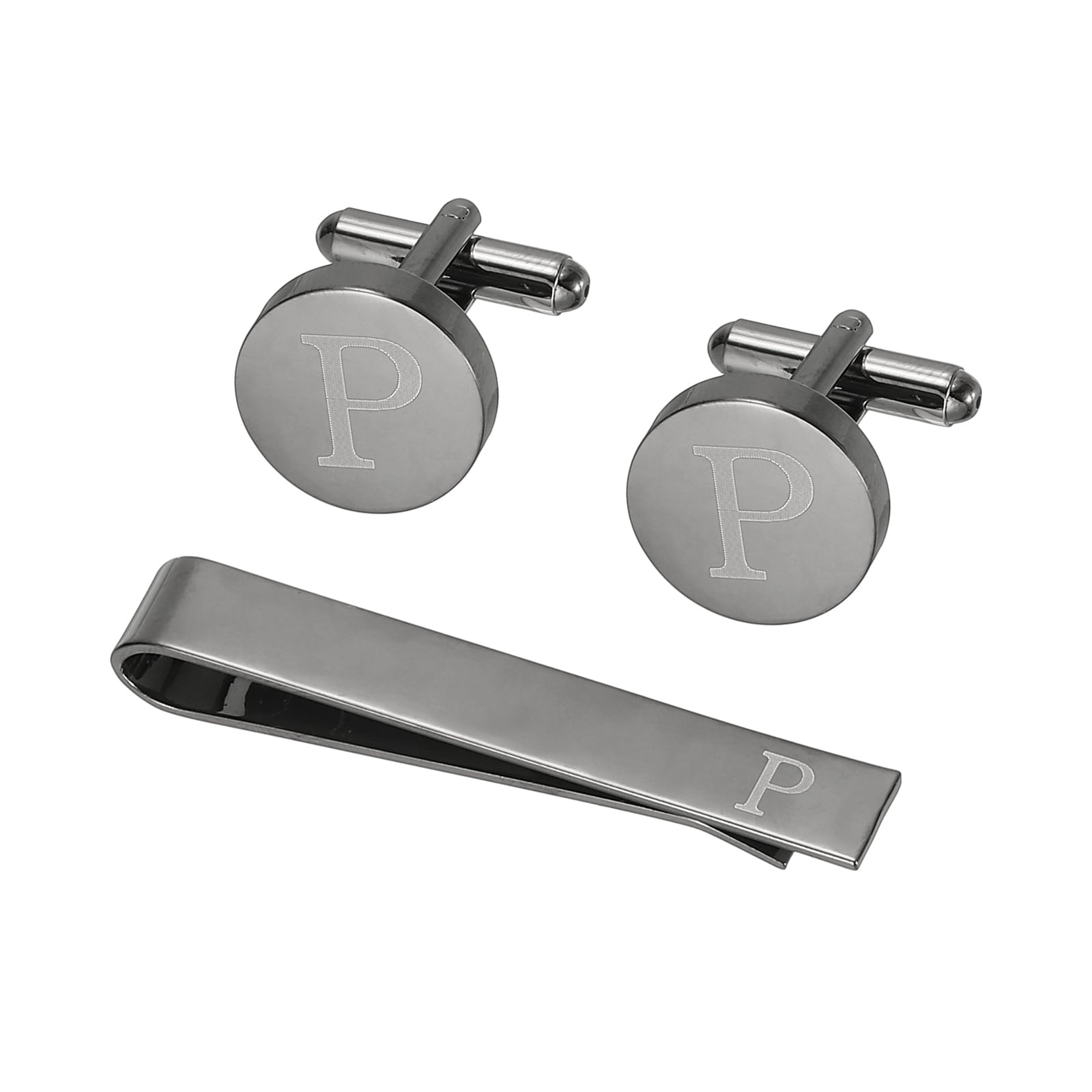Uxcell Cuff Links, Initial Tie Clip and Cufflink Set for Men Classic ...