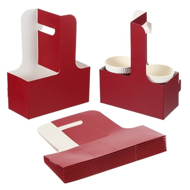 XiYin 2 Cup Disposable Drink Carrier with Handle, Supkiir Kraft ...