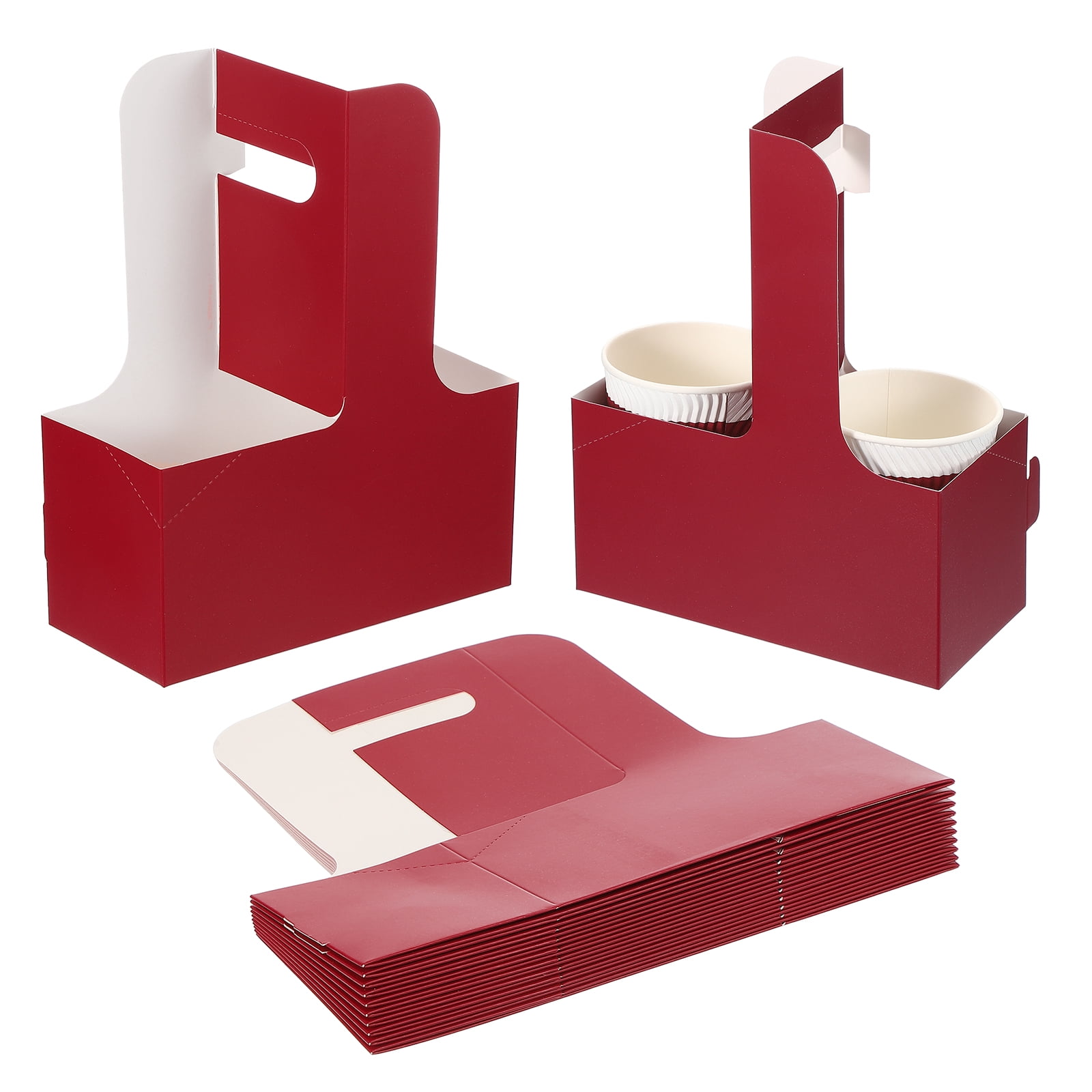 Uxcell Cup Carrier with Handle, Kraft Paperboard to Go Coffee Cup ...