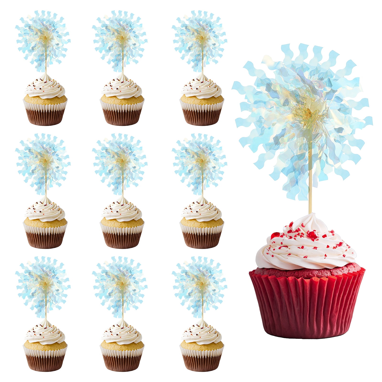 Uxcell Firework Cupcake Toppers 50 Pcs Sparkle Tassel Cupcake Picks for ...