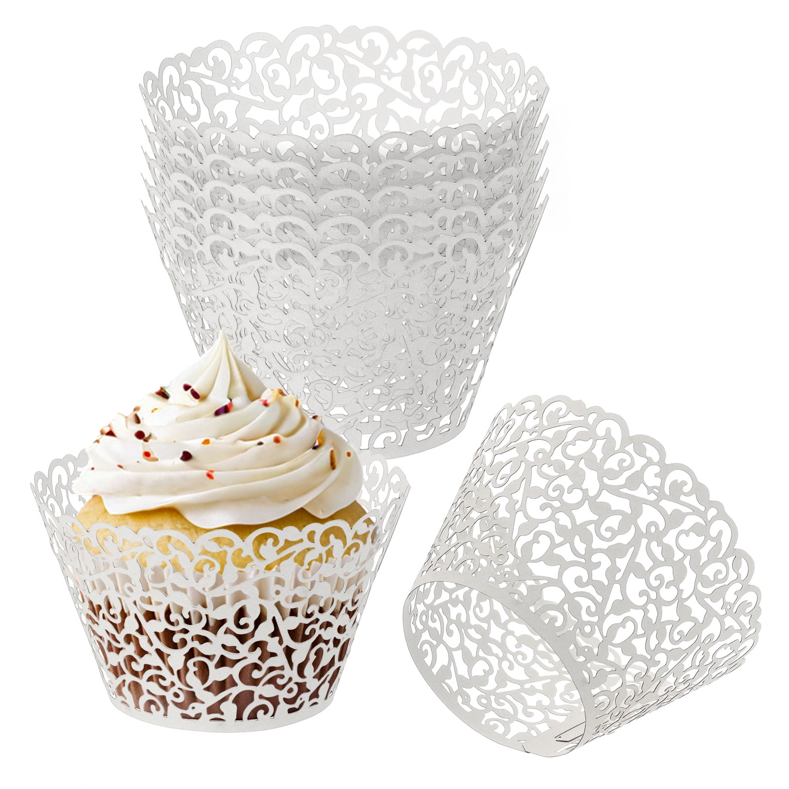 Uxcell Cupcake Wrappers Paper, 50 Pack Baking Cups Standard Vine ...