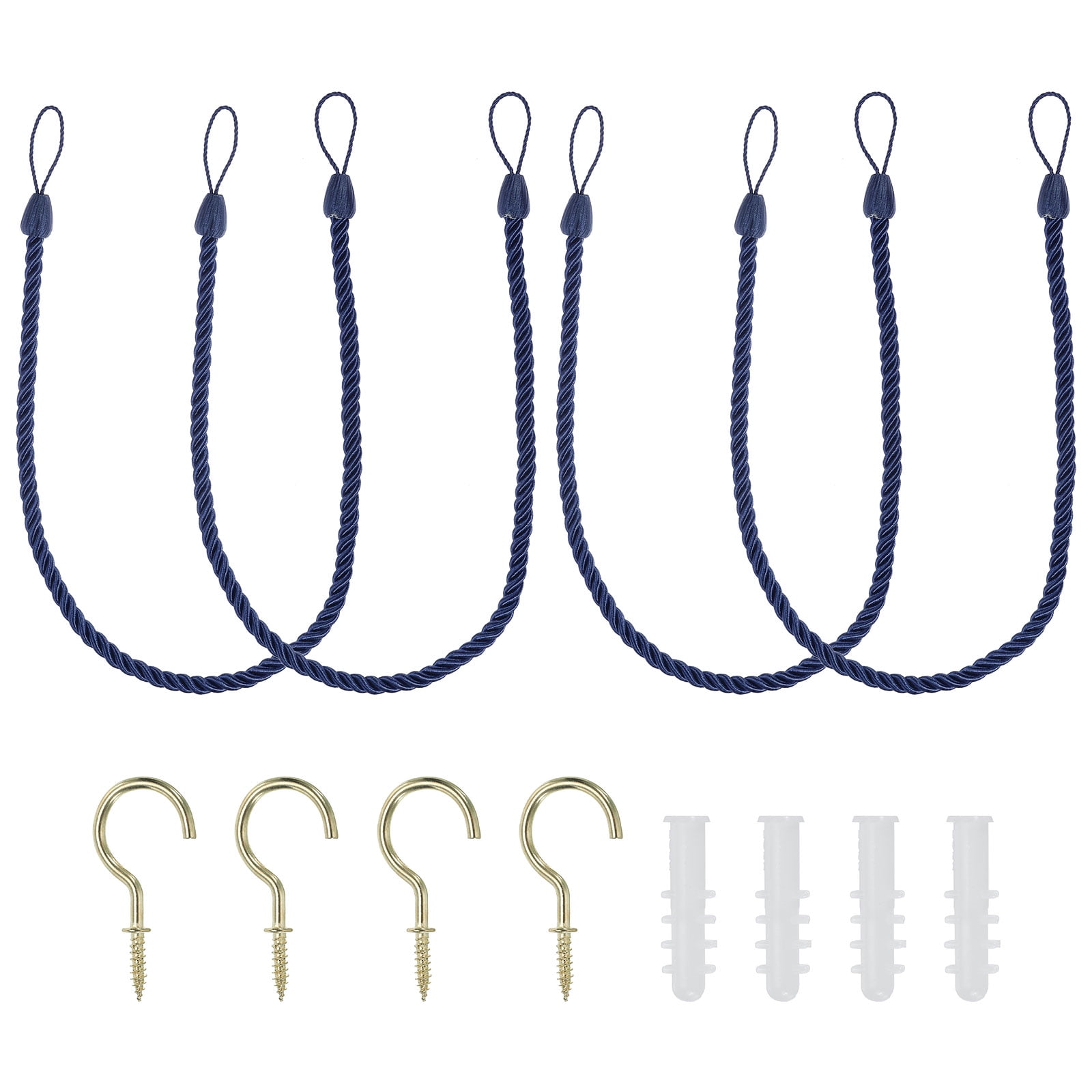 Uxcell Curtain Tiebacks Ropes, 4 Pack Braided Curtain Tie Backs with ...