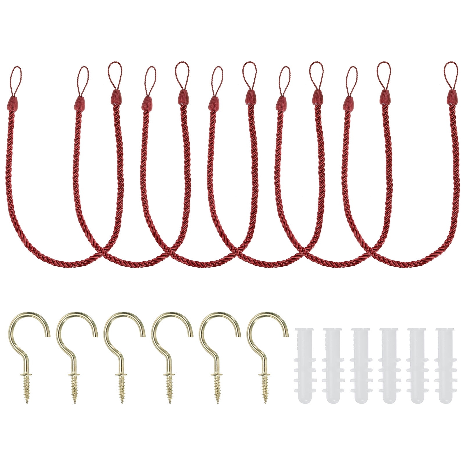 Uxcell Curtain Tiebacks Ropes, 6 Pack Braided Curtain Tie Backs with ...