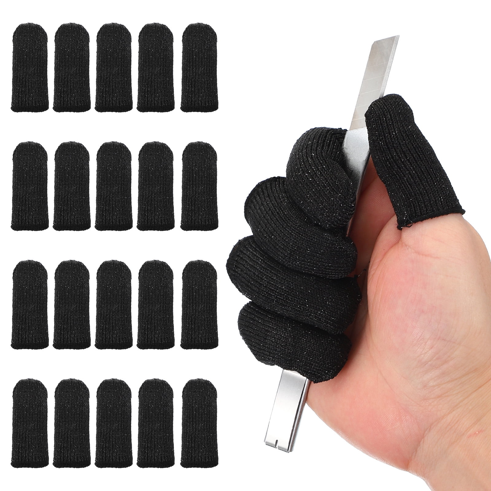 Uxcell Cut Resistant Finger Cots Protectors 2.4 x 1 Inch, Reusable Anti ...