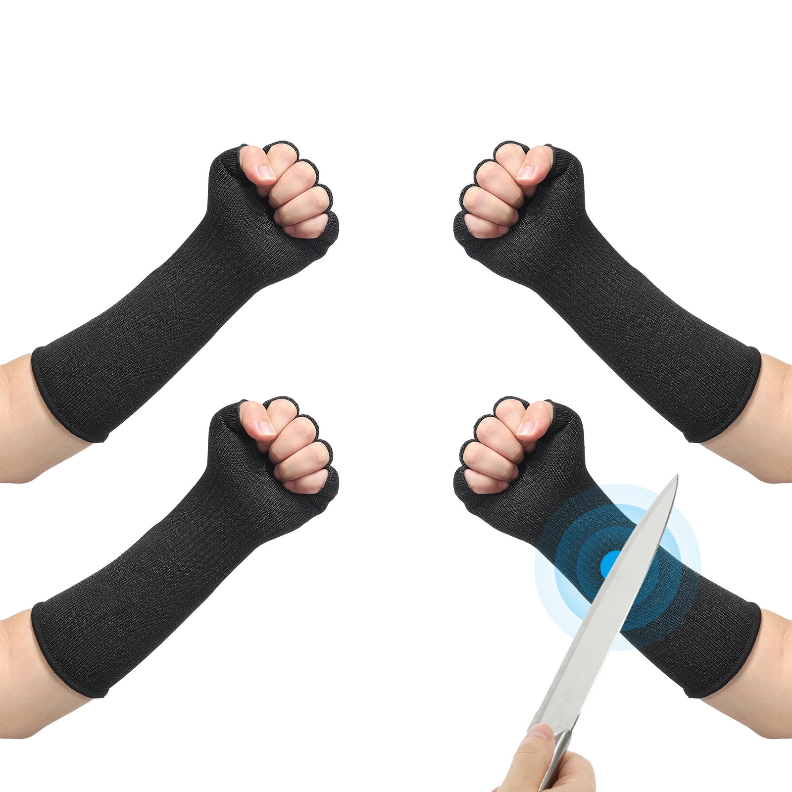 Uxcell Cut Resistant Sleeves with Finger Grips Forearm Protective ...