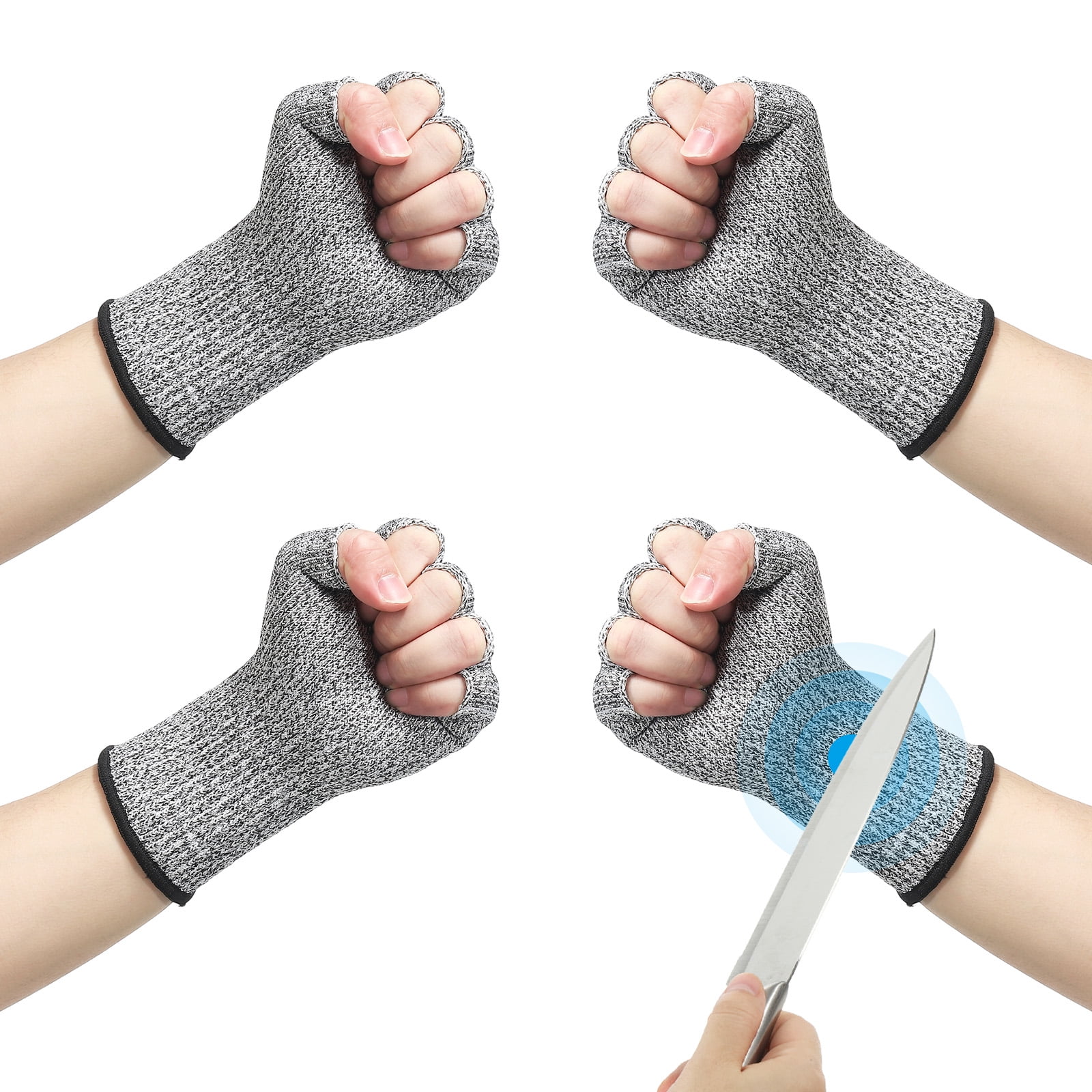 Uxcell Cut Resistant Sleeves with Finger Grips Forearm Protective ...