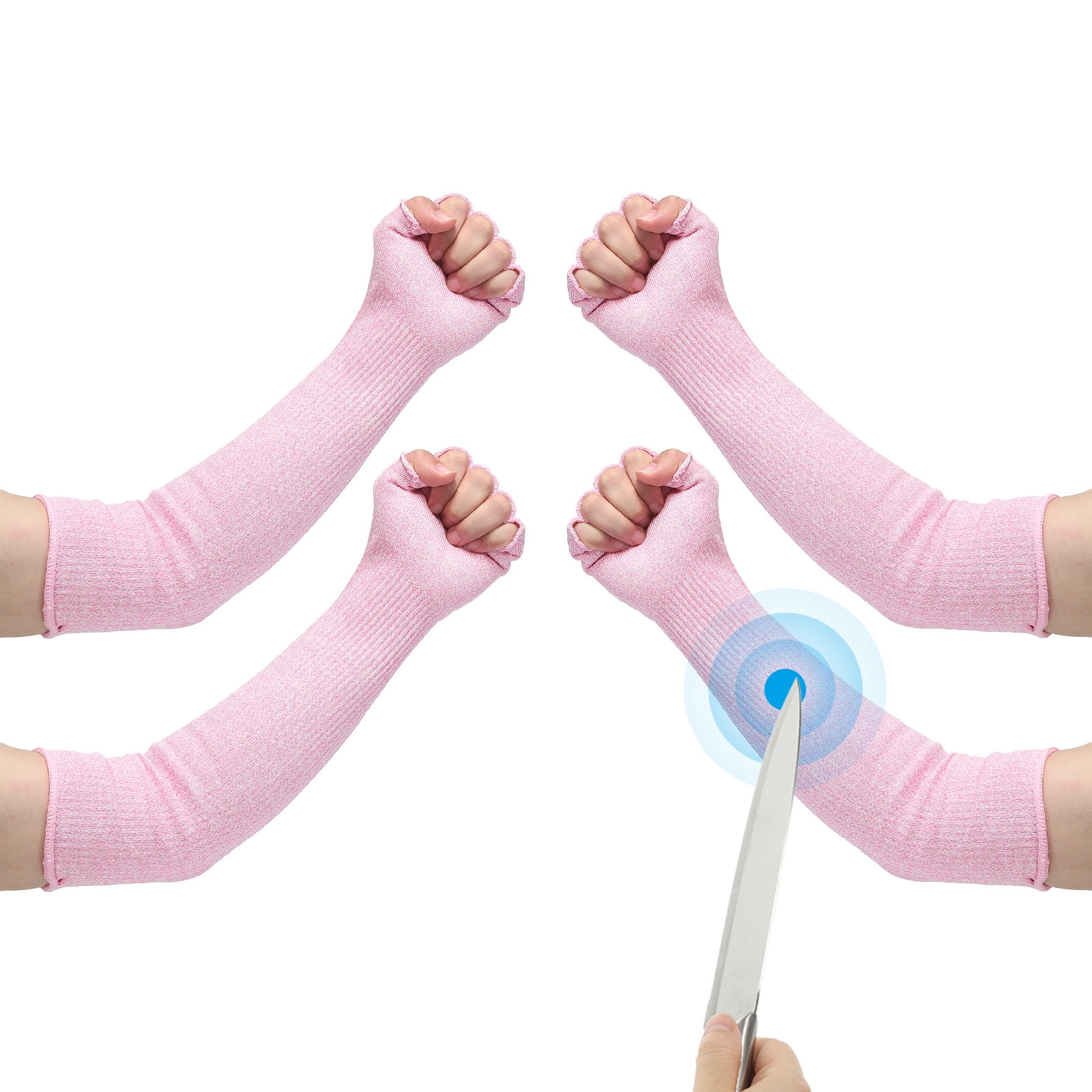 Uxcell Cut Resistant Sleeves with Finger Grips Forearm Protective ...