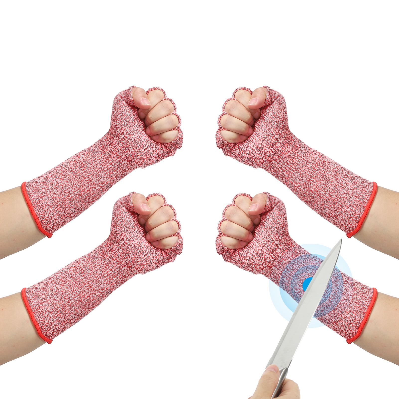 Uxcell Cut Resistant Sleeves with Finger Grips Forearm Protective ...