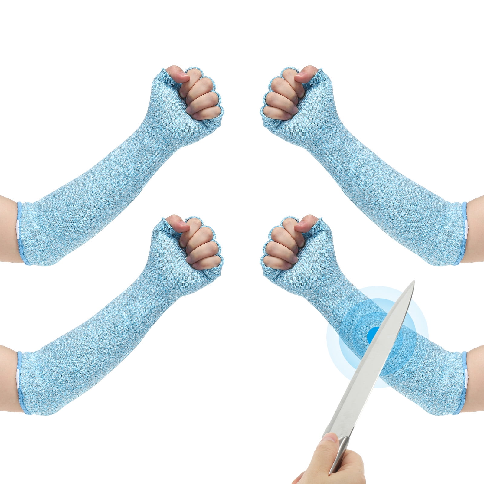 Uxcell Cut Resistant Sleeves with Finger Grips Forearm Protective ...