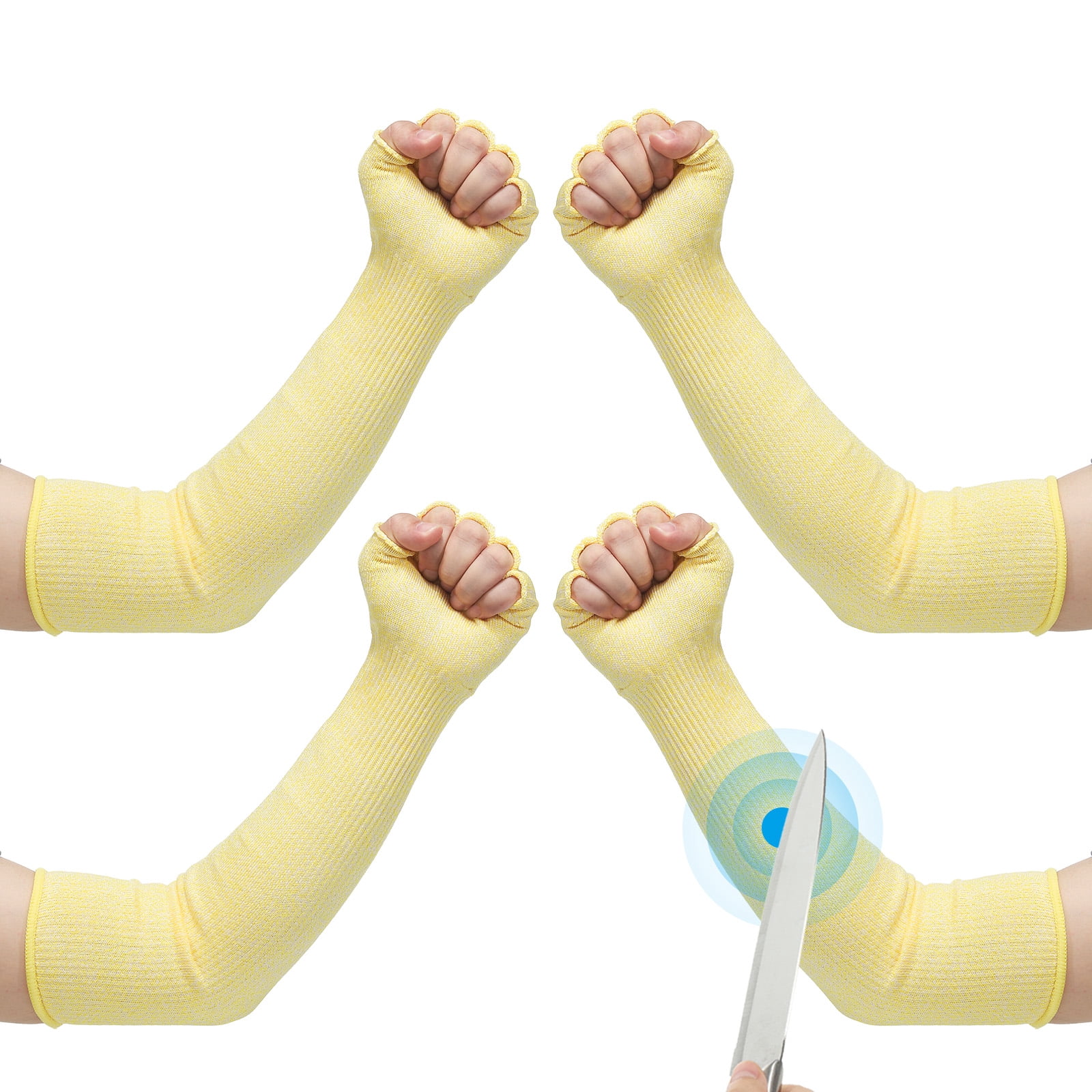 Uxcell Cut Resistant Sleeves with Finger Grips Forearm Protective ...