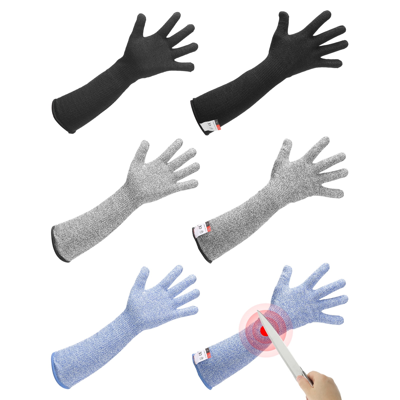 Uxcell Cut Resistant Sleeves with Glove, Arm Protection Sleeve HPPE ...