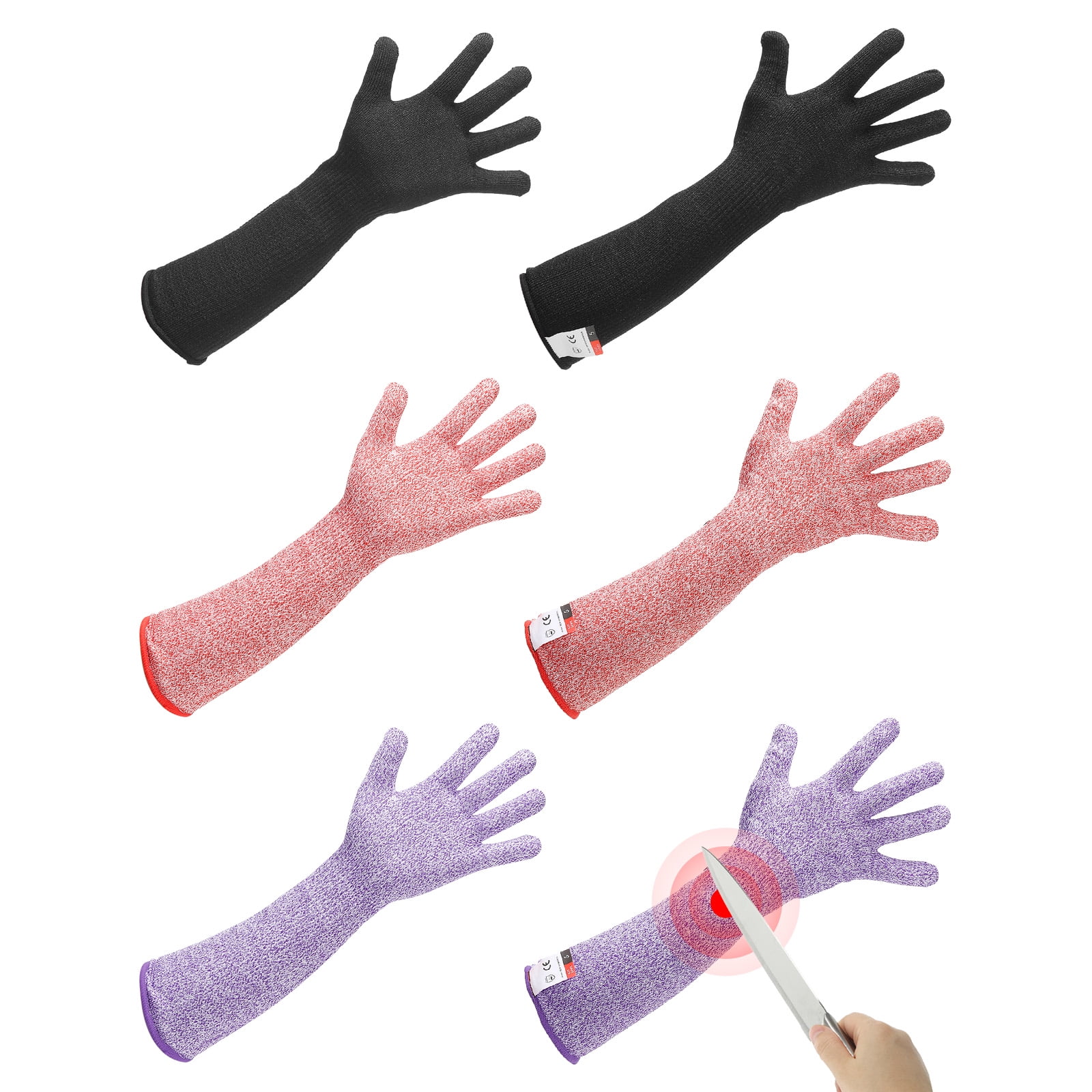 Uxcell Cut Resistant Sleeves with Glove, Arm Protection Sleeve HPPE ...