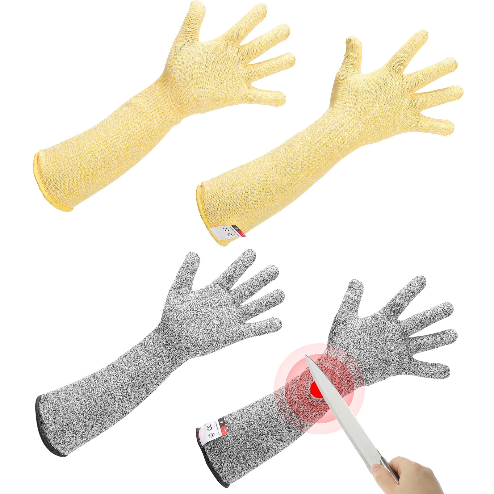 Uxcell Cut Resistant Sleeves with Gloves, Arm Protection Sleeve HPPE ...