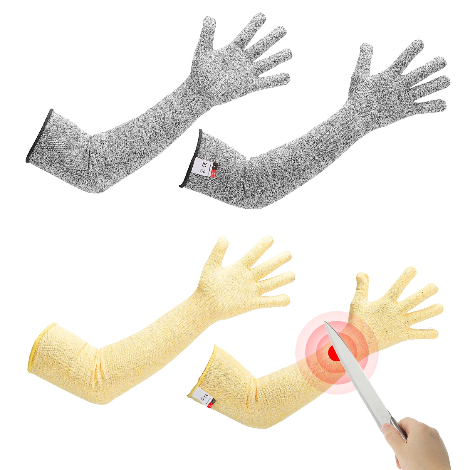 Uxcell Cut Resistant Sleeves with Gloves, Arm Protection Sleeve HPPE ...