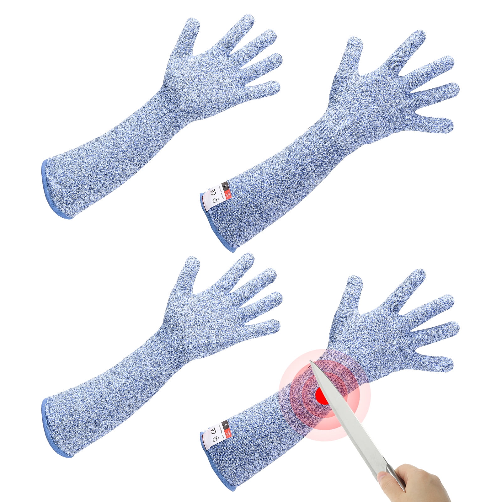 Uxcell Cut Resistant Sleeves with Gloves, Arm Protection Sleeve HPPE ...