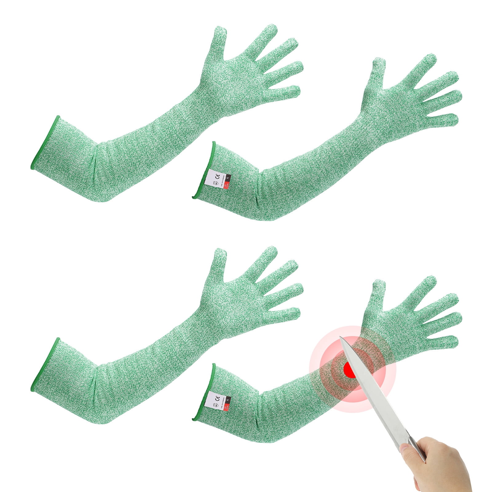 Uxcell Cut Resistant Sleeves with Gloves, Arm Protection Sleeve HPPE ...