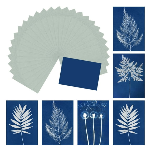 Uxcell Cyanotype Paper,12 Sheet Sun Print Paper Blue Crafts Paper for ...