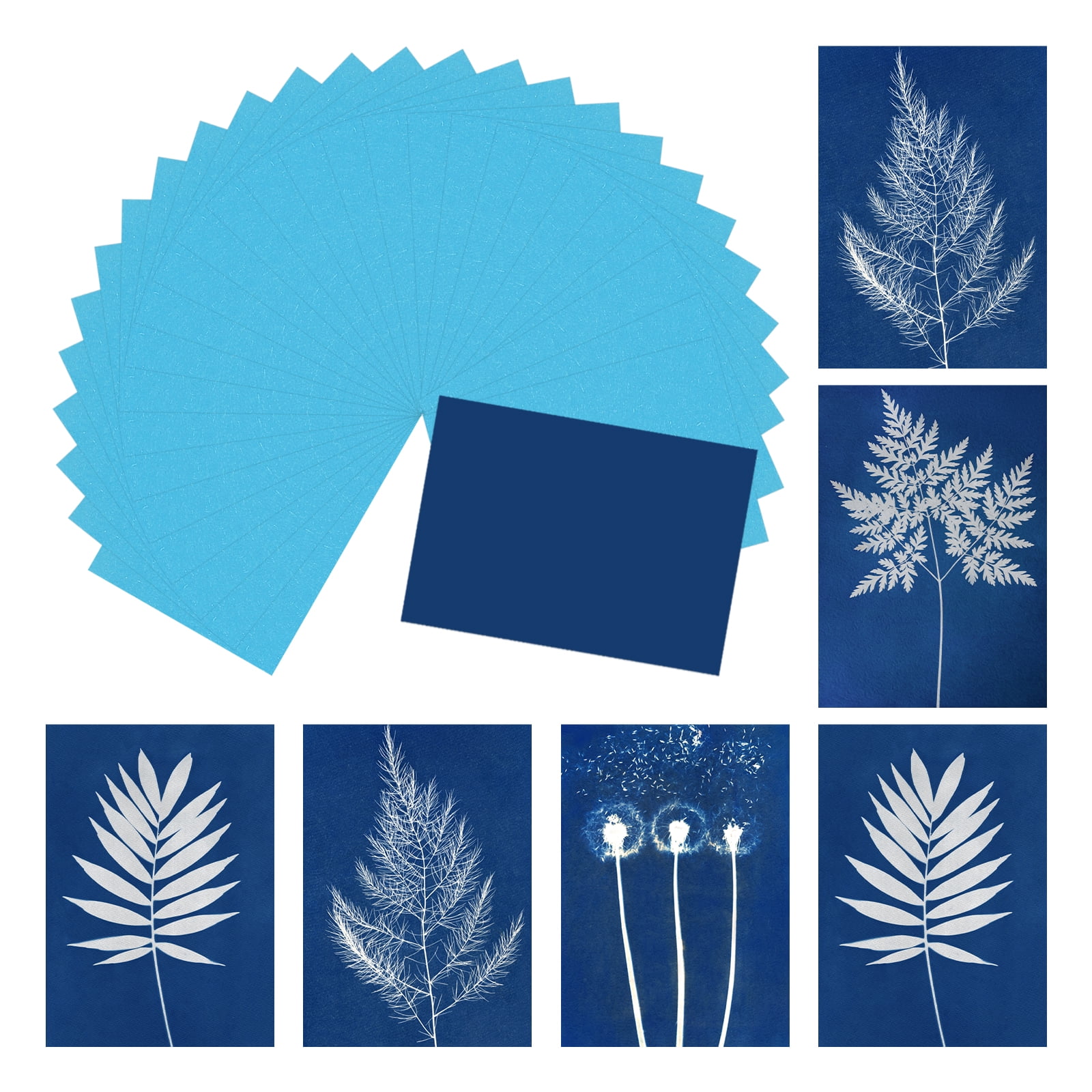 Uxcell Cyanotype Paper, 12 Sheet Sun Print Paper Kit Blue Crafts Paper ...