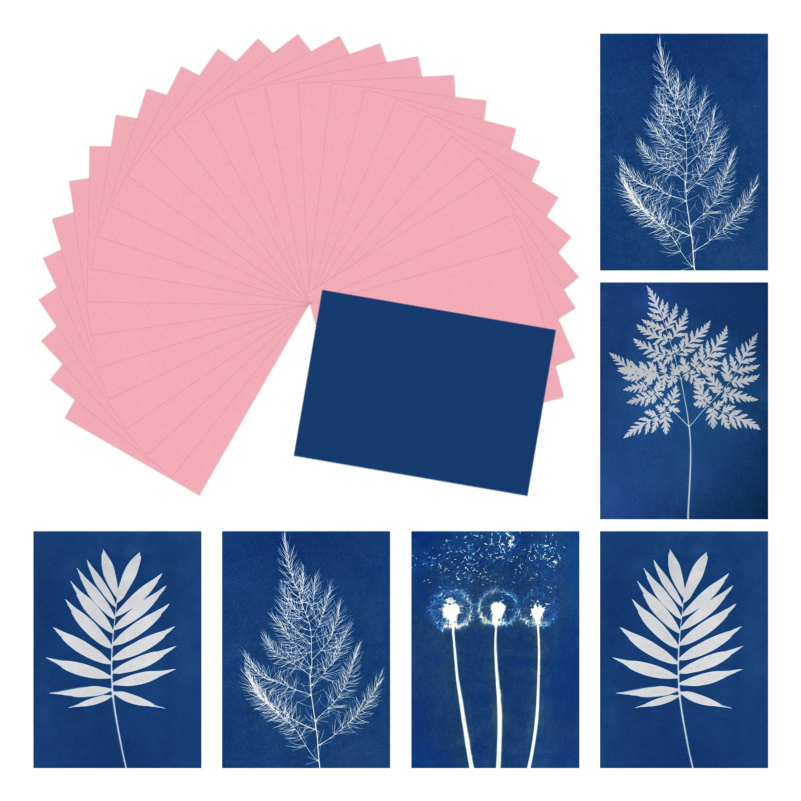 Uxcell Cyanotype Paper, 32 Sheet Sun Print Paper Kit Pink Crafts Paper ...