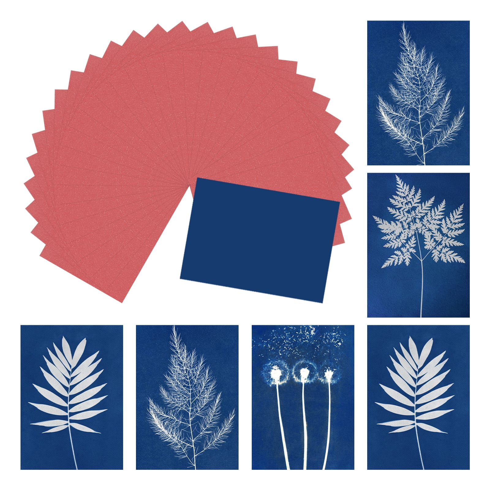 Uxcell Cyanotype Paper, 32 Sheet Sun Print Paper Kit Red Crafts Paper 5 ...
